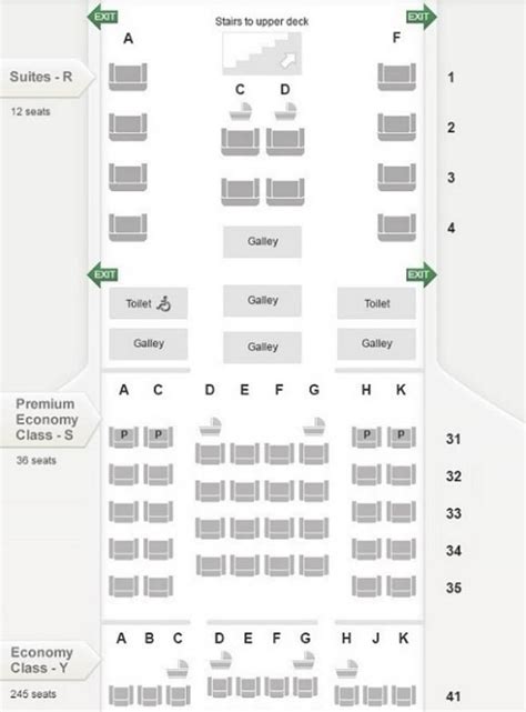 Thai Airways A380 Seat Map