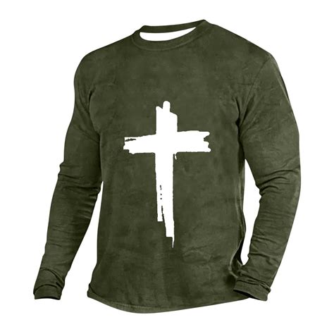 Fancifize Mens Fashion Jesus Cross Print T Shirt Short Sleeve Crewneck