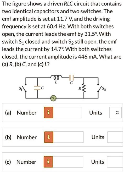 solved the figure shows a driven rlc circuit that contains two