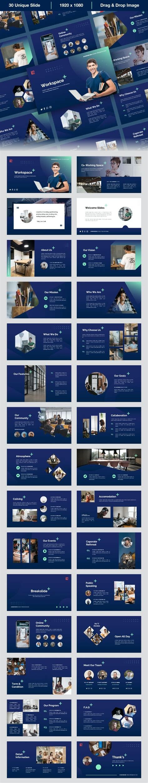 Workspace Coworking Space Powerpoint Presentation Templates