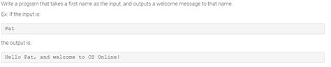 Solved Write A Program That Takes A First Name As The Input Chegg