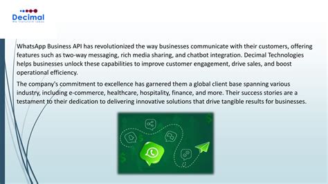 PPT WhatsApp Business API Solution Provider Decimal Technology
