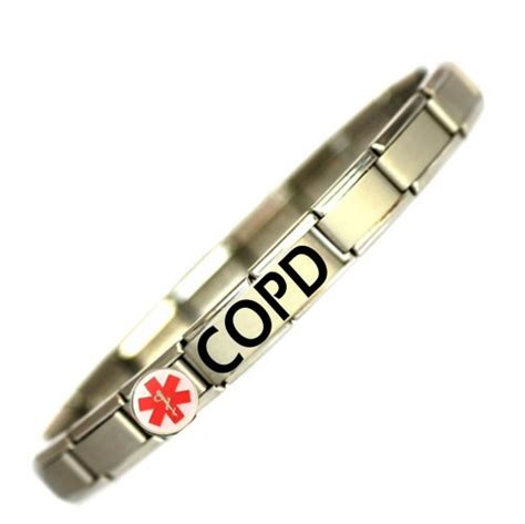 Red Medical Symbol Copd Medical Id Alert Bracelet One Size F Sparkle