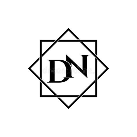 Letter Dn Simple Monogram Logo Icon Design Stock Vector Illustration