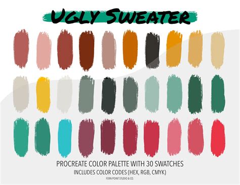 Procreate Color Palette Ugly Sweater Instant Download Digital