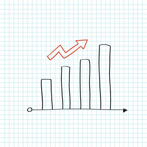 Growing Bar Graph With Arrow Vector