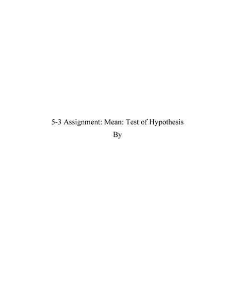 5 3 assignment mean test of hypothesis 5 3 assignment mean test of