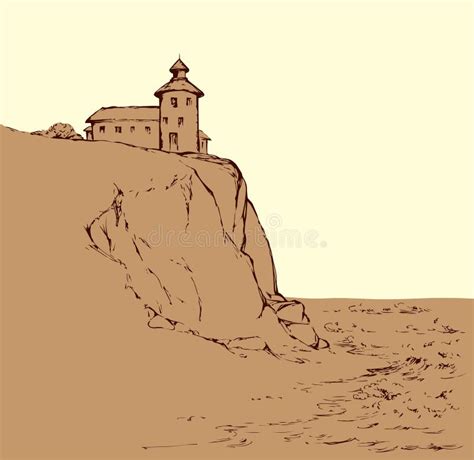 Faro En Una Roca Gr fico Del Vector Ilustración del Vector Ilustración de papel barcos