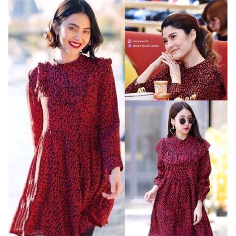 เดรสแขนยาว สีแดง Nampechs Thaipick