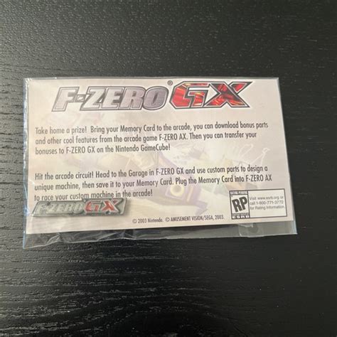 F ZERO GX Promo Pin With Memory Card Stickers 2003 Nintendo Gamecube