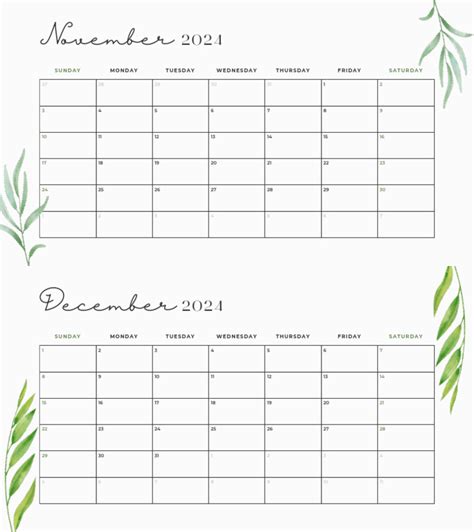 Green Simple Minimalist Monthly Calendar Pdf