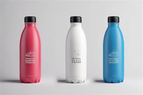 Minimal Reusable Water Bottle Design Mockup Premium AI Generated Image