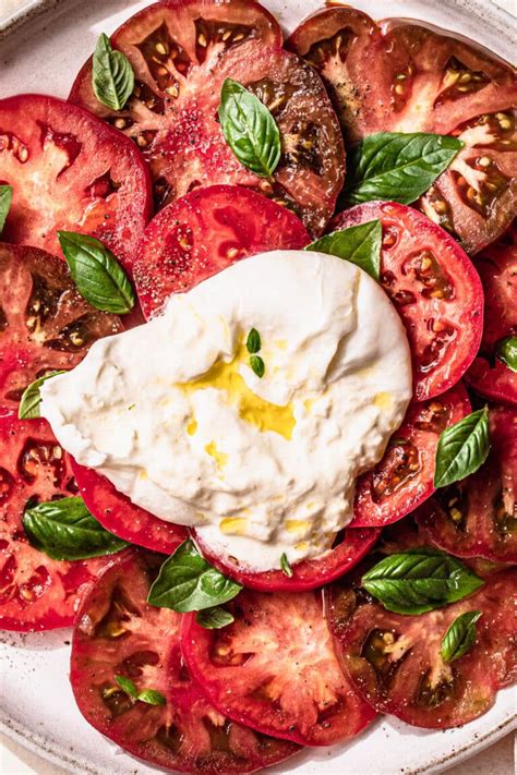 Burrata Caprese Salad With Heirloom Tomatoes Our Nourishing Table