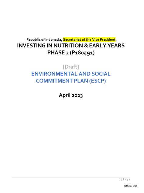 Environmental And Social Commitment Plan Escp Pdf Occupational