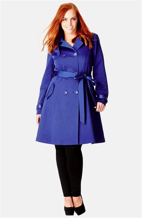 City Chic Corset Back Trench Coat Plus Size Nordstrom