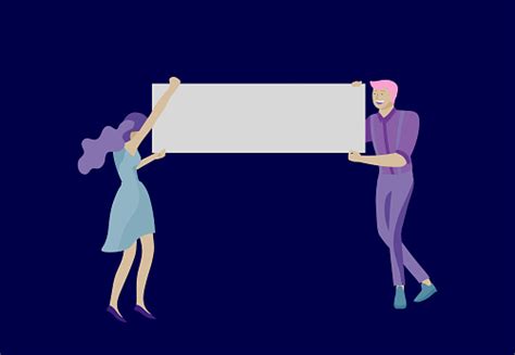 비즈니스 사람들은 이동 춤과 빈 배너를 들고 서 퍼레이드 나 집회에 참여하는 사람들 남성과 여성 시위대 또는 활동가 현대 벡터 일러스트 플랫 개념 걷기에 대한 스톡 벡터