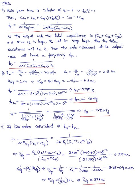 1062 Consider The Frequency Response Of The Bipolar Cascode Amplifier