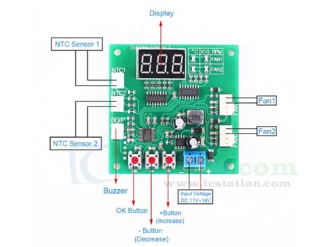 4wire Fan Temperature Controller Pwm Speed Governor For Pc Fanalarm