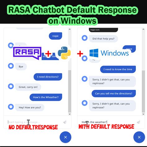 Rasa Default Chatbot Reponse On Windows
