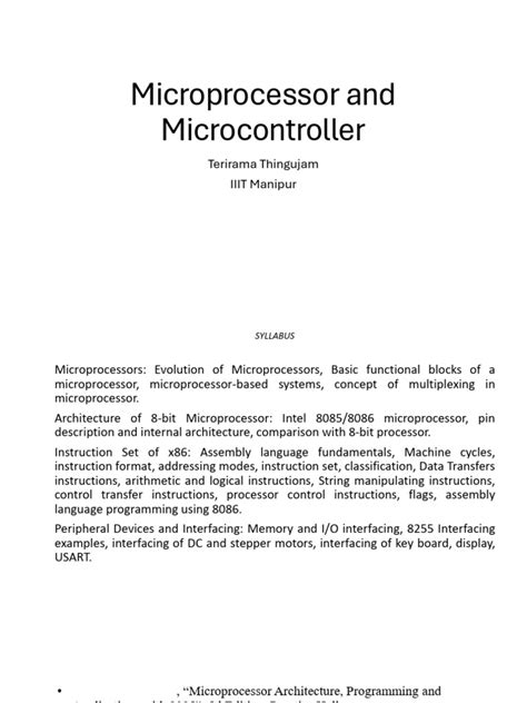 Microprocessor And Microcontroller Ii Pdf