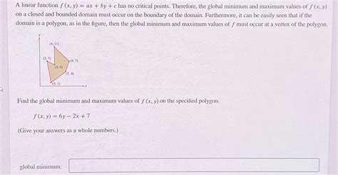 solved a linear function f x y ax by c ﻿has no critical