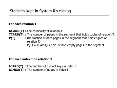 Ppt Access Path Selection In A Relational Database Management System