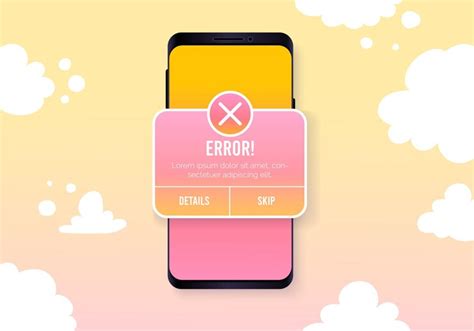 Premium Vector Notification Error Notification Smartphone Warning Or Message Interface For Web