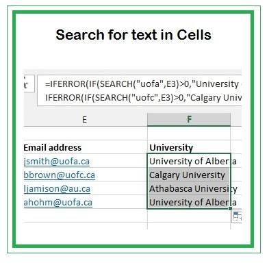 How To Search For Text In Cells In Excel