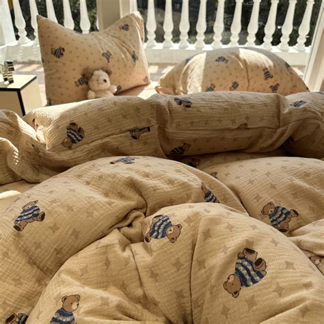 테이스티맨션 곰돌이 이불커버세트 2종 귀여운 이불커버 순면40수 싱글 더블 퀸 위시버킷