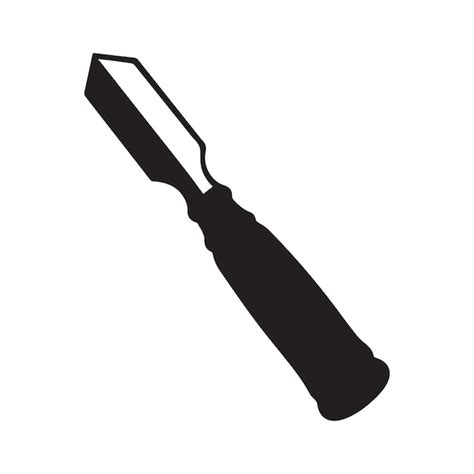 Premium Vector Chisel Tool Vector Illustration In Black And White