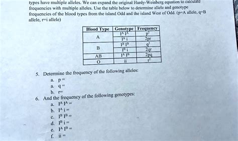 Types Have Multiple Alleles We Can Expand The Original Hardy Weinberg