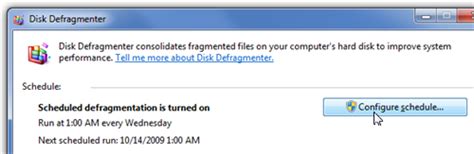 Configure Disk Defragmenter Schedule In Windows 7 Or Vista