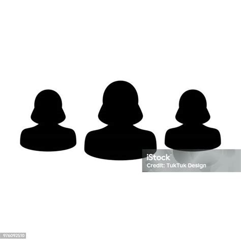 지도자 명 아이콘 벡터 여성 그룹 기호 평면 색 문양 그림에서 비즈니스 관리 팀에 대 한 아바타 감독에 대한 스톡 벡터 아트 및