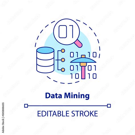 Data Mining Concept Icon Examine Large Datasets Abstract Idea Thin Line Illustration Anomaly