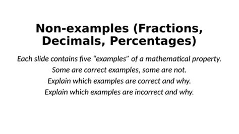 Non Examples Fractions Decimals And Percentages Reasoning Tasks