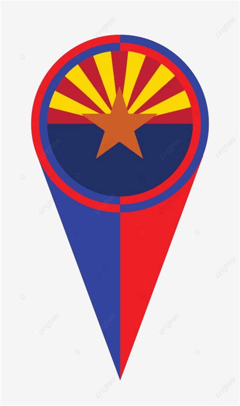 Arizona Map Pointer Location Flag Circle Red Drawing Vector Circle Red Drawing Png And Vector