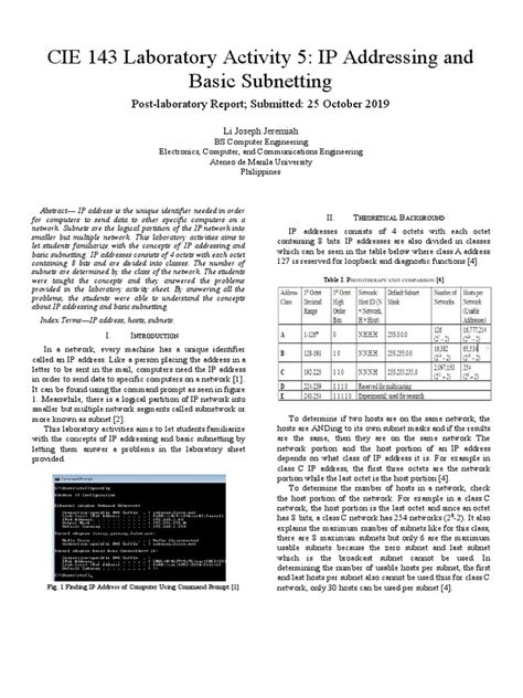 Ip Addressing And Basic Subnetting Pdf Ip Address Communications