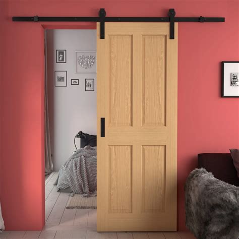 Traditional Victorian 4 Panel Oak Sliding Barn Door From Doors And More