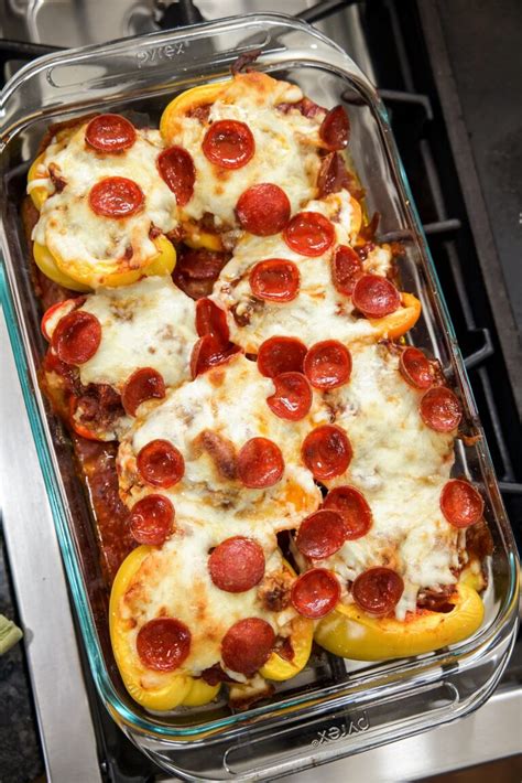 Low Carb Pizza Stuffed Peppers The Lemon Bowl®