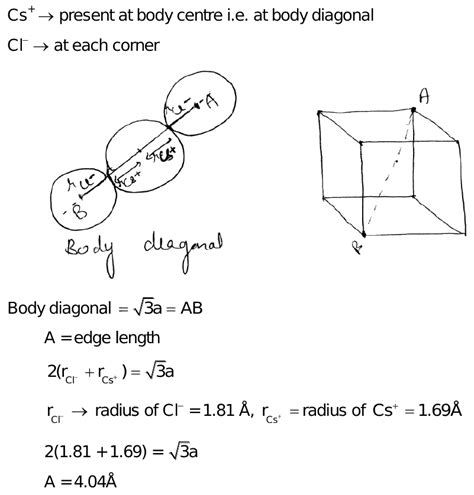 Cscl Crystallizes In A Cubic Cell That Has A Cl At Each Corner And Cs