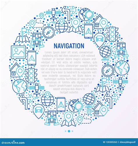 Navigation And Direction Concept In Circle Stock Vector Illustration
