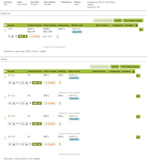 vinsight documentation transfers adjustments and additions vinsight