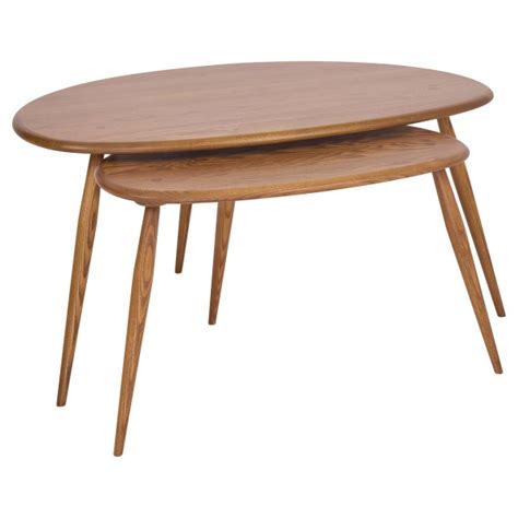 Ercol Collection 7356 Pebble Coffee Table Nest Tr Hayes Furniture Bath