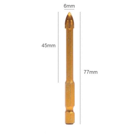 10titanium Ceramic Tile Glass Drill Bit Tungsten Carbide Cross Spear