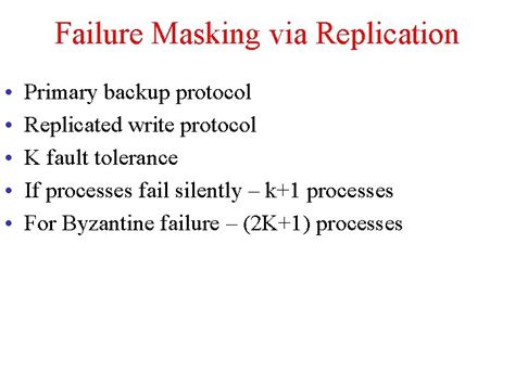 Fault Tolerance Chapter 7 Failures In Distributed Systems