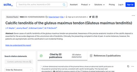 Citation Report Calcific Tendinitis Of The Gluteus Maximus Tendon
