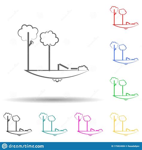 Tree And Home Multi Color Set Icon Simple Thin Line Outline Vector Of Landspace Icons For Ui