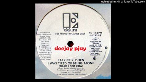 Patrice Rushen I Was Tired Of Being Alone Youtube