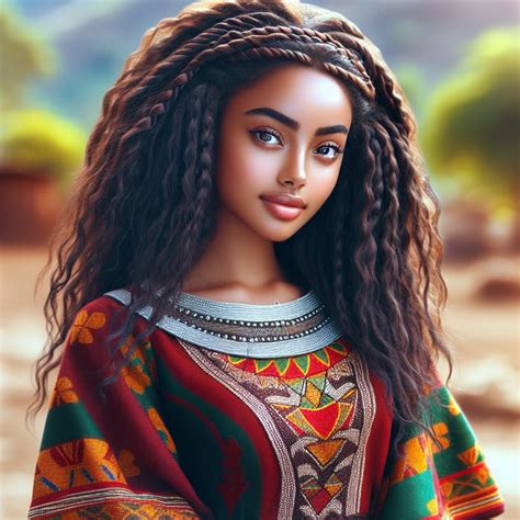 Eritrean Beauty In Habesha Dress Captivating Traditional Attire Ai Art Generator Easy Peasy Ai