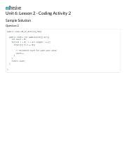Unit Lesson Coding Activity Pdf Unit Lesson Coding
